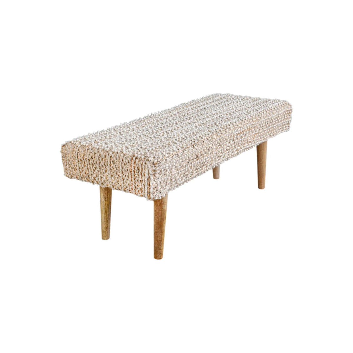 Natural Boucle Handwoven Bench 48" – Home by Zinnias